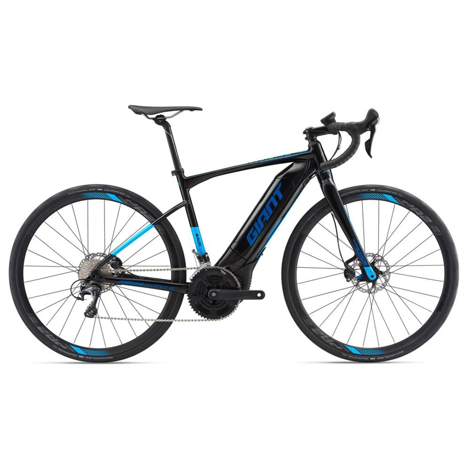 2018 GIANT ROAD E+ 1 PRO ELECTRIC DISC ROAD BIKE, BLACK/BLUE