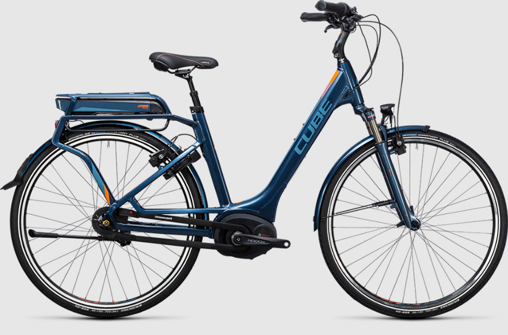 2017 CUBE TRAVEL PRO HYBRID EE 500 BLUE/FLASH ORANGE